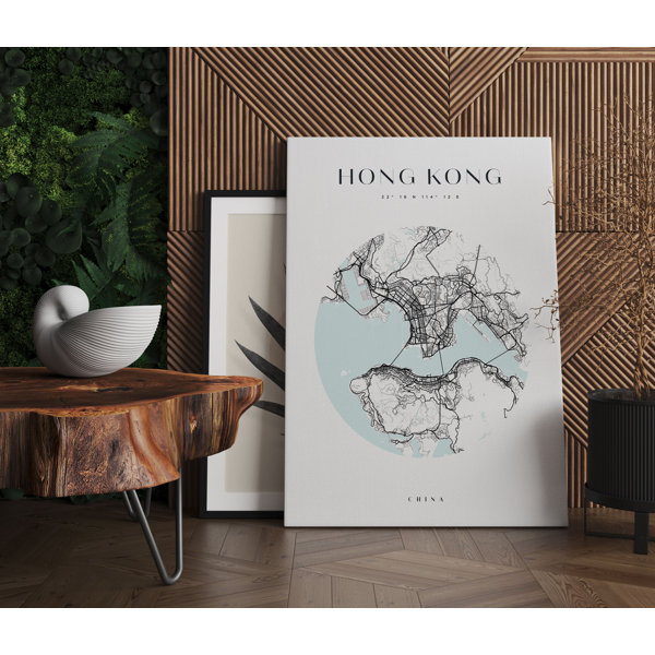 Happy Larry Grafikdruck Stadtplan - Hong Kong | Wayfair.de
